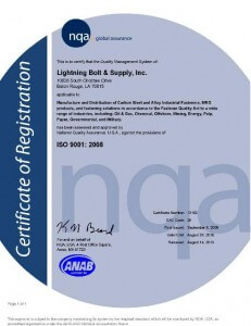 ISO 9001:2008 Certified Fastener Manufacturer and Distributor